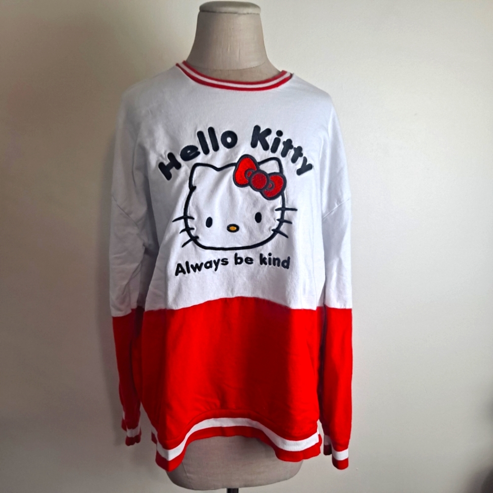 Hello Kitty Always Be Kind Panel Crewneck By San Rio … - Gem